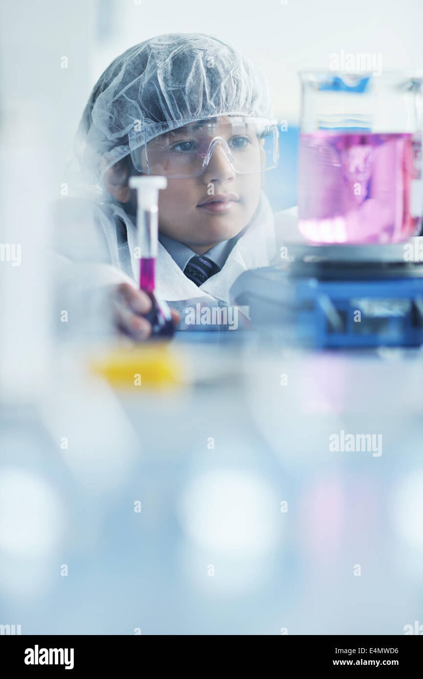 little child scientist in lab Stock Photo - Alamy
