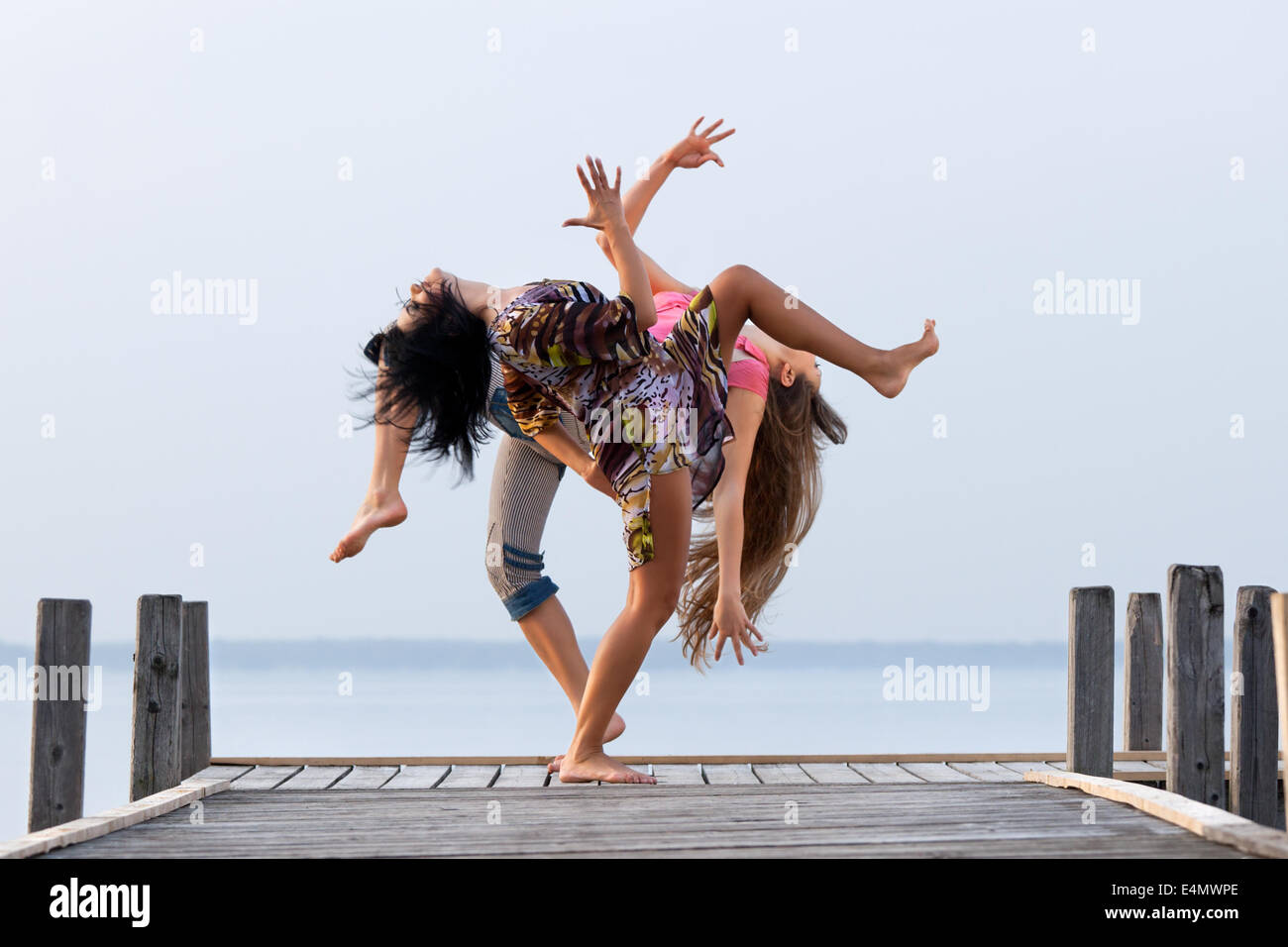 Two Beautiful Women Dancing Beach High Resolution Stock Photography and ...