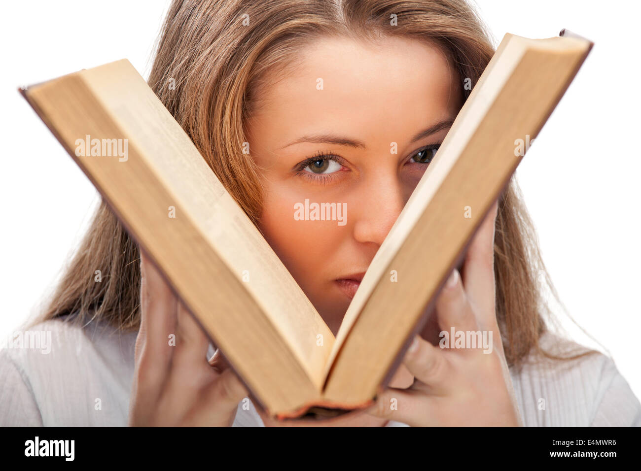 woman with book Stock Photo - Alamy