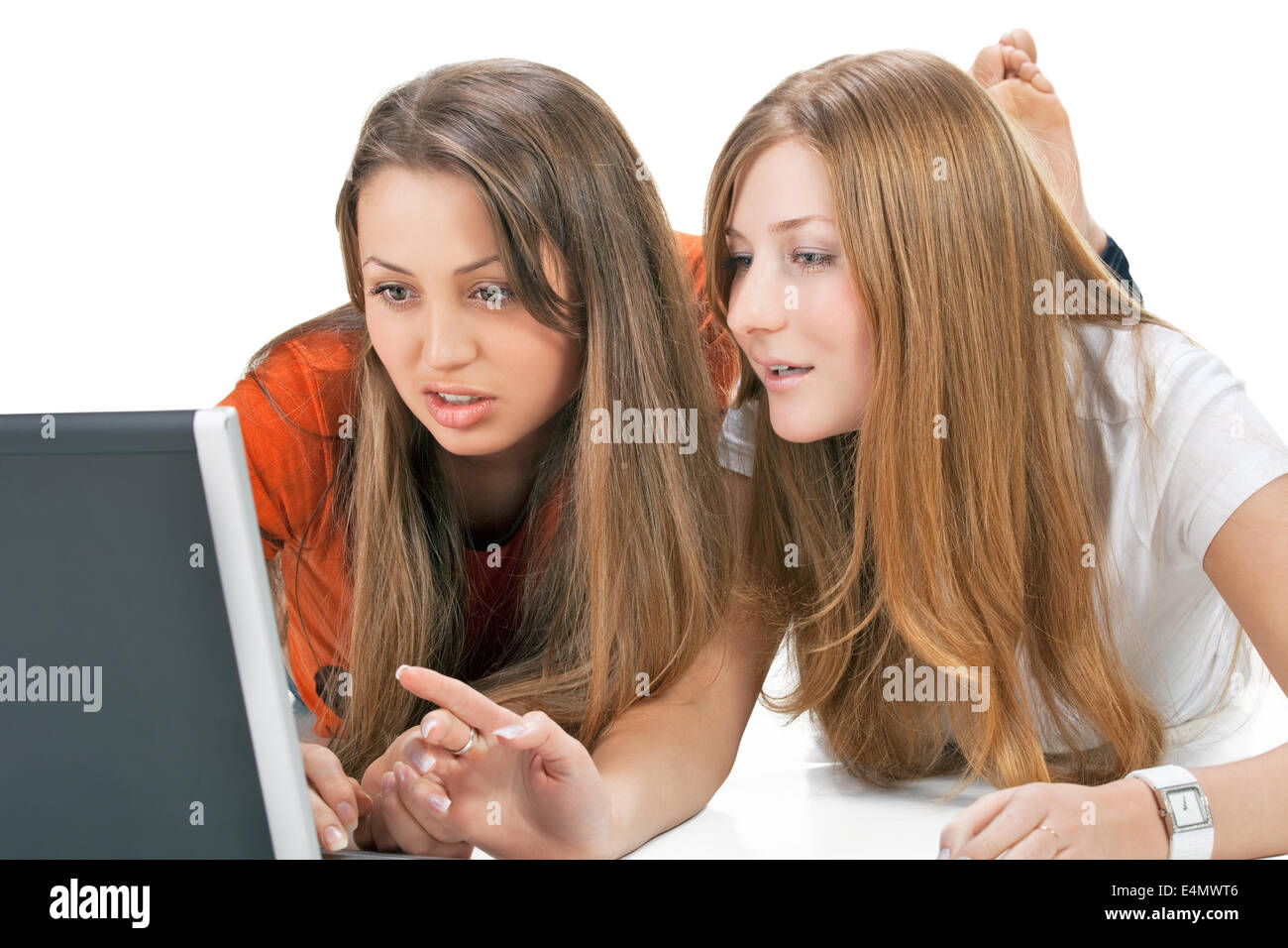 two student girl with laptop Stock Photo - Alamy