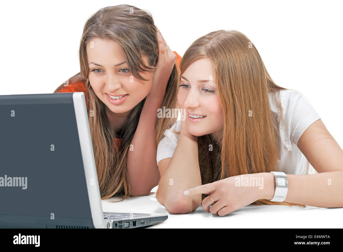 two student girl with laptop Stock Photo - Alamy