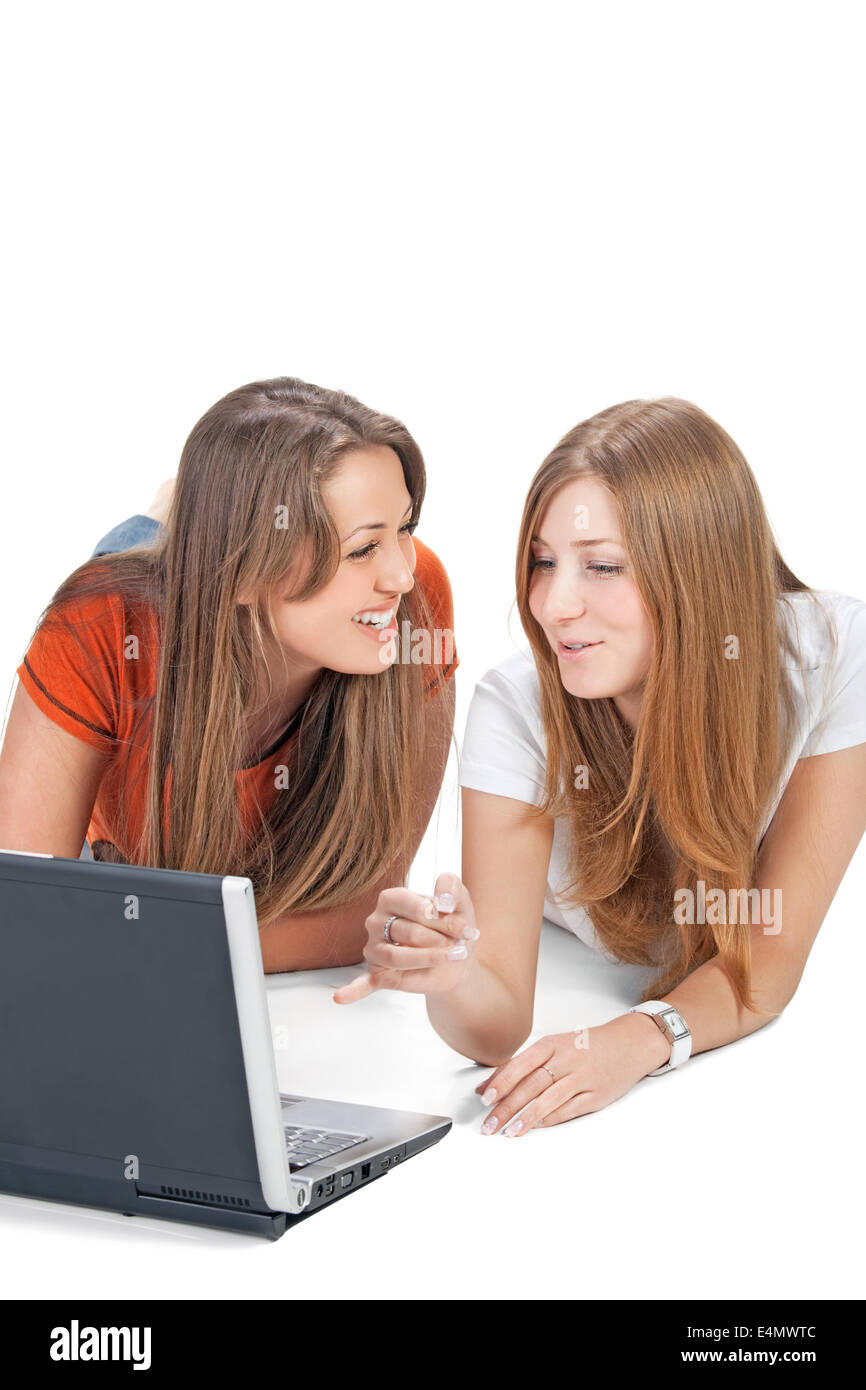 two student girl with laptop Stock Photo - Alamy