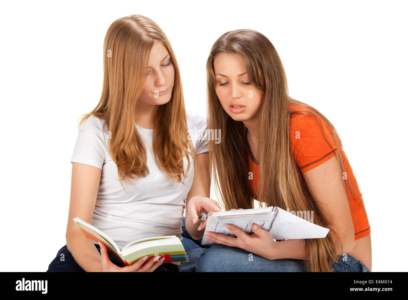 two young happy student girl Stock Photo - Alamy