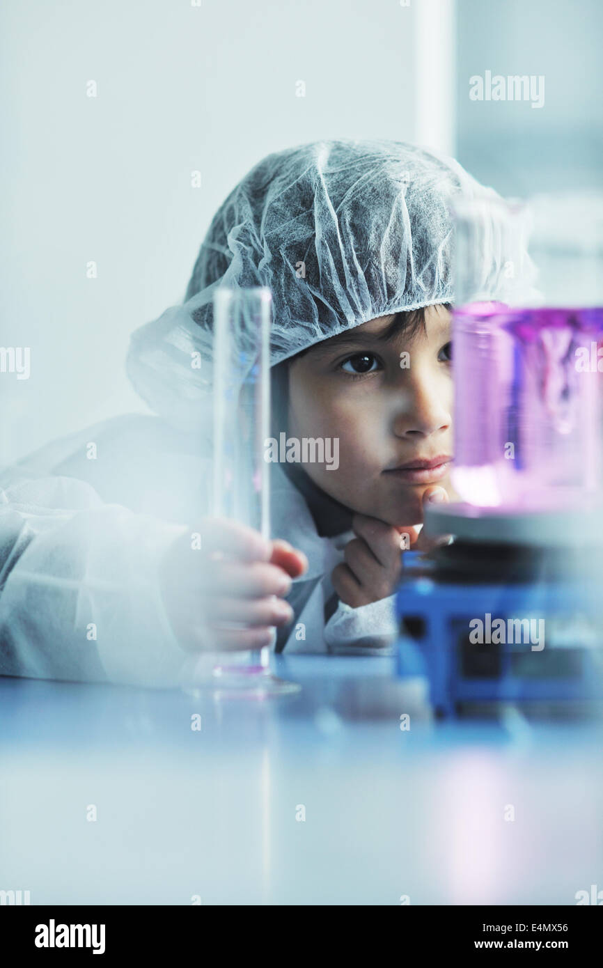 little child scientist in lab Stock Photo - Alamy