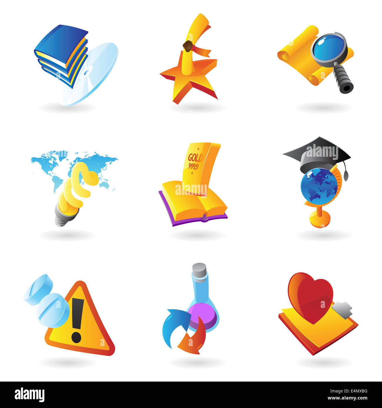 Science concept book flask Cut Out Stock Images & Pictures - Alamy