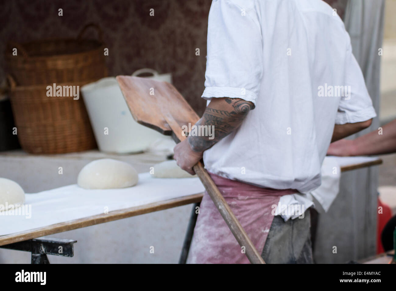 artisan bread in ancient medieval fair, Spain Stock Photo - Alamy