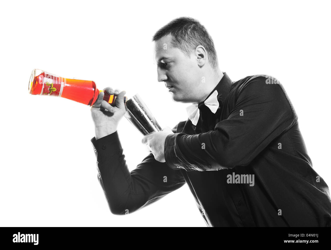 barman portrait isolated on white background Stock Photo - Alamy
