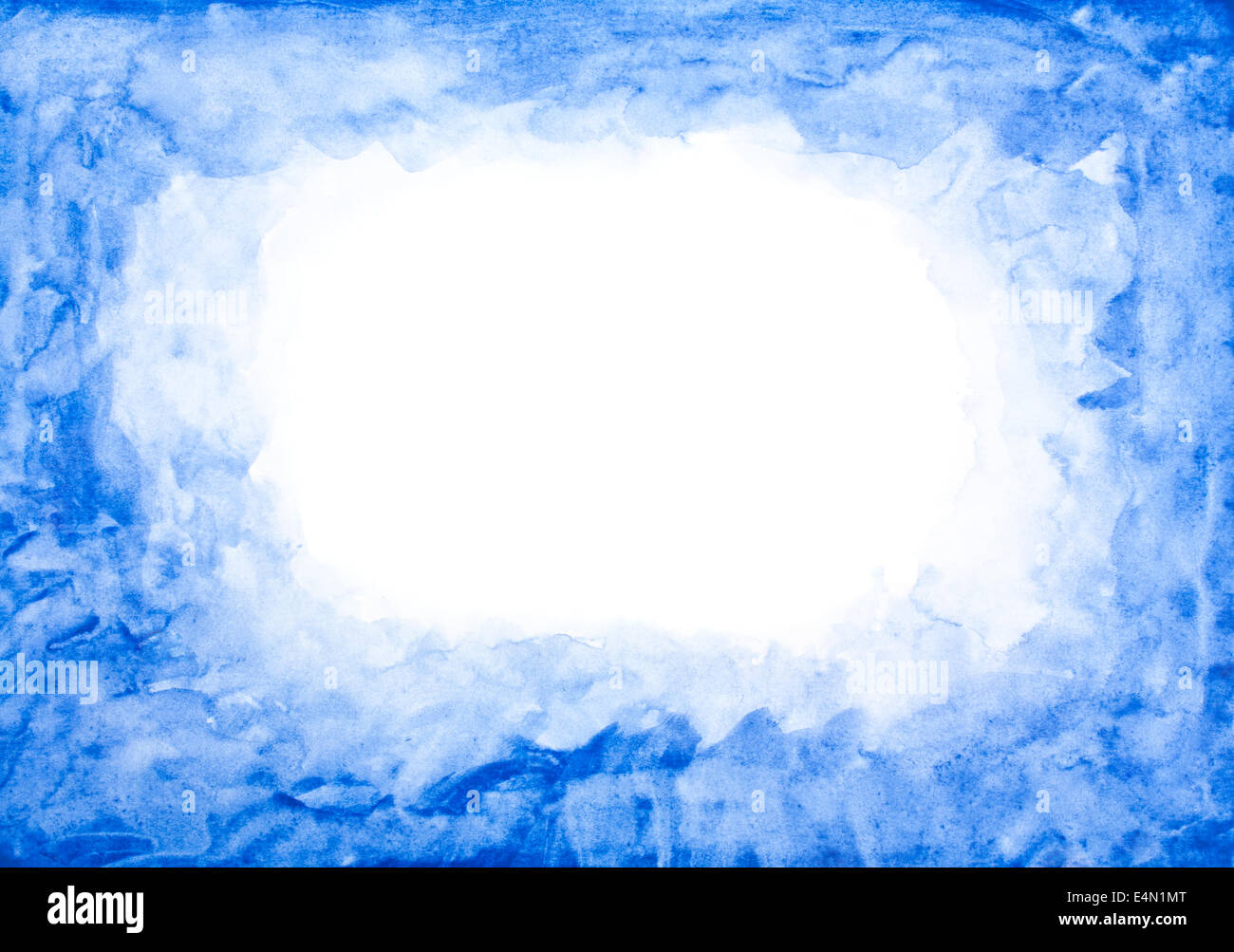 Blue watercolor frame Stock Photo - Alamy