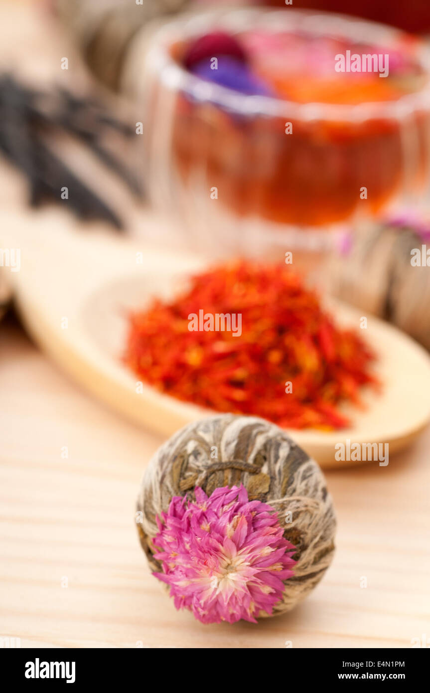 Herbal natural floral tea infusion with dry flower Stock Photo - Alamy