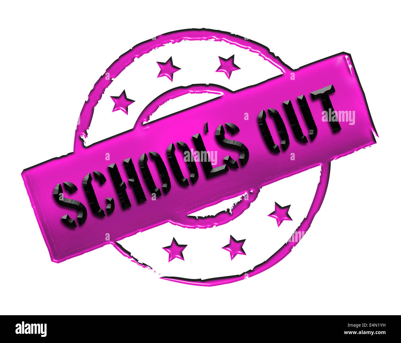 Stamp - school's out Stock Photo - Alamy
