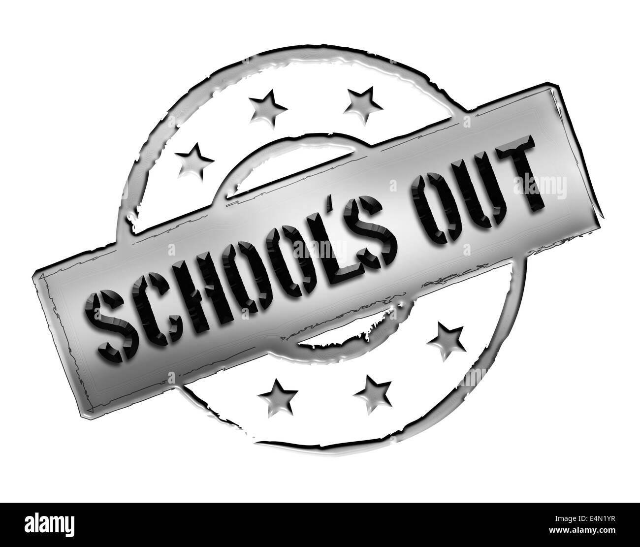 Stamp - school's out Stock Photo - Alamy