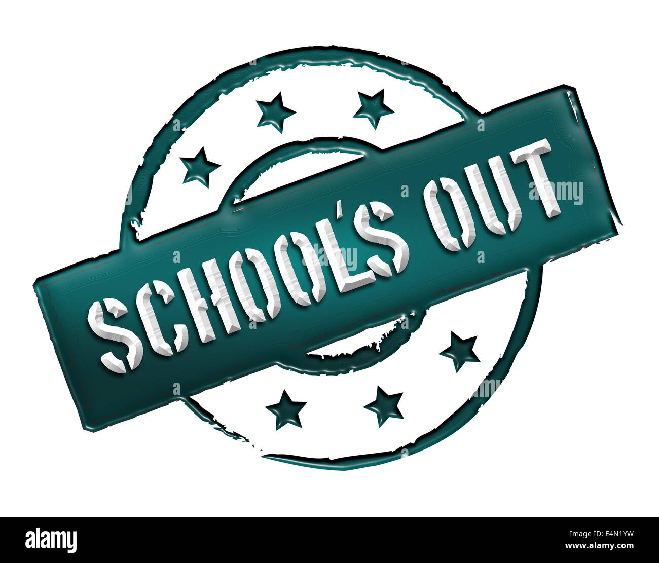 Stamp - school's out Stock Photo - Alamy