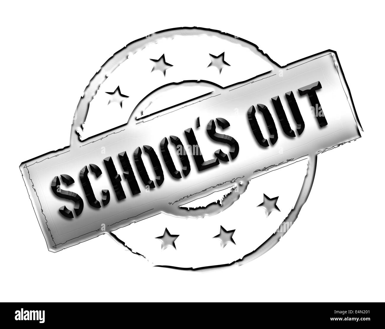 Stamp - school's out Stock Photo - Alamy