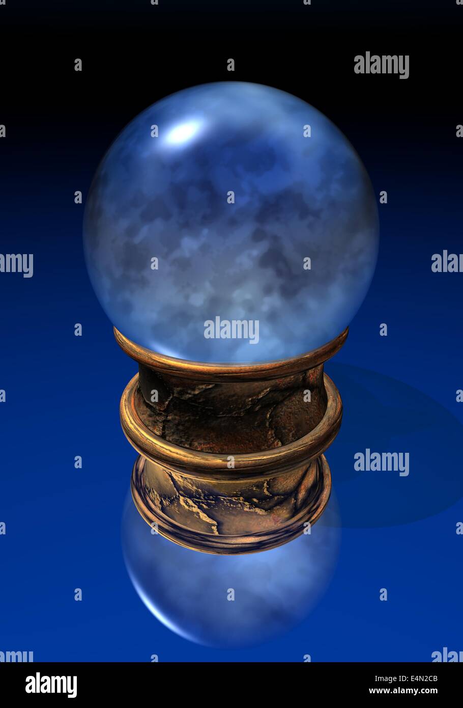Blue crystal ball Stock Photo - Alamy