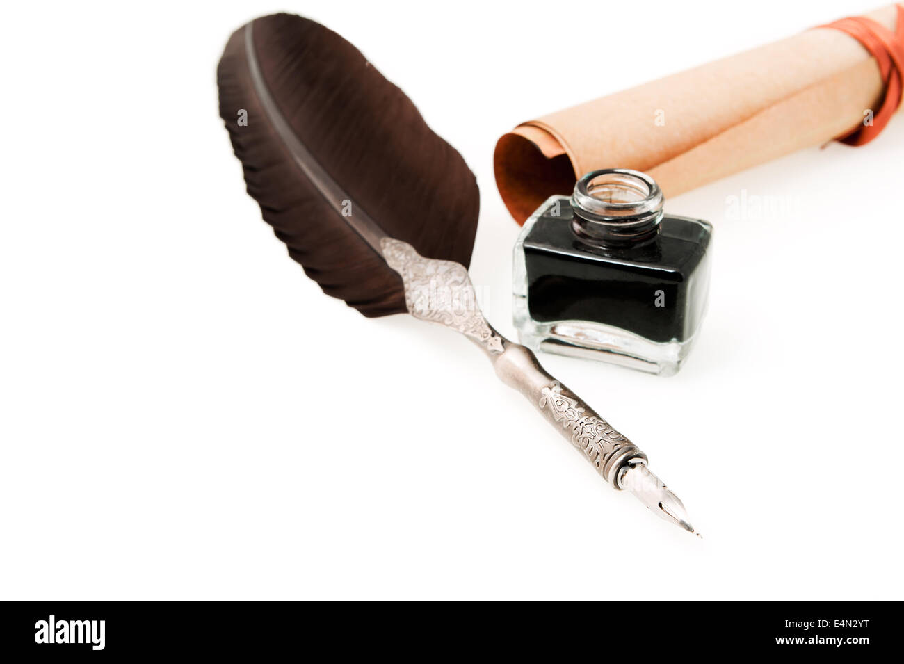 Vintage quill antique inkwell hi-res stock photography and images - Alamy