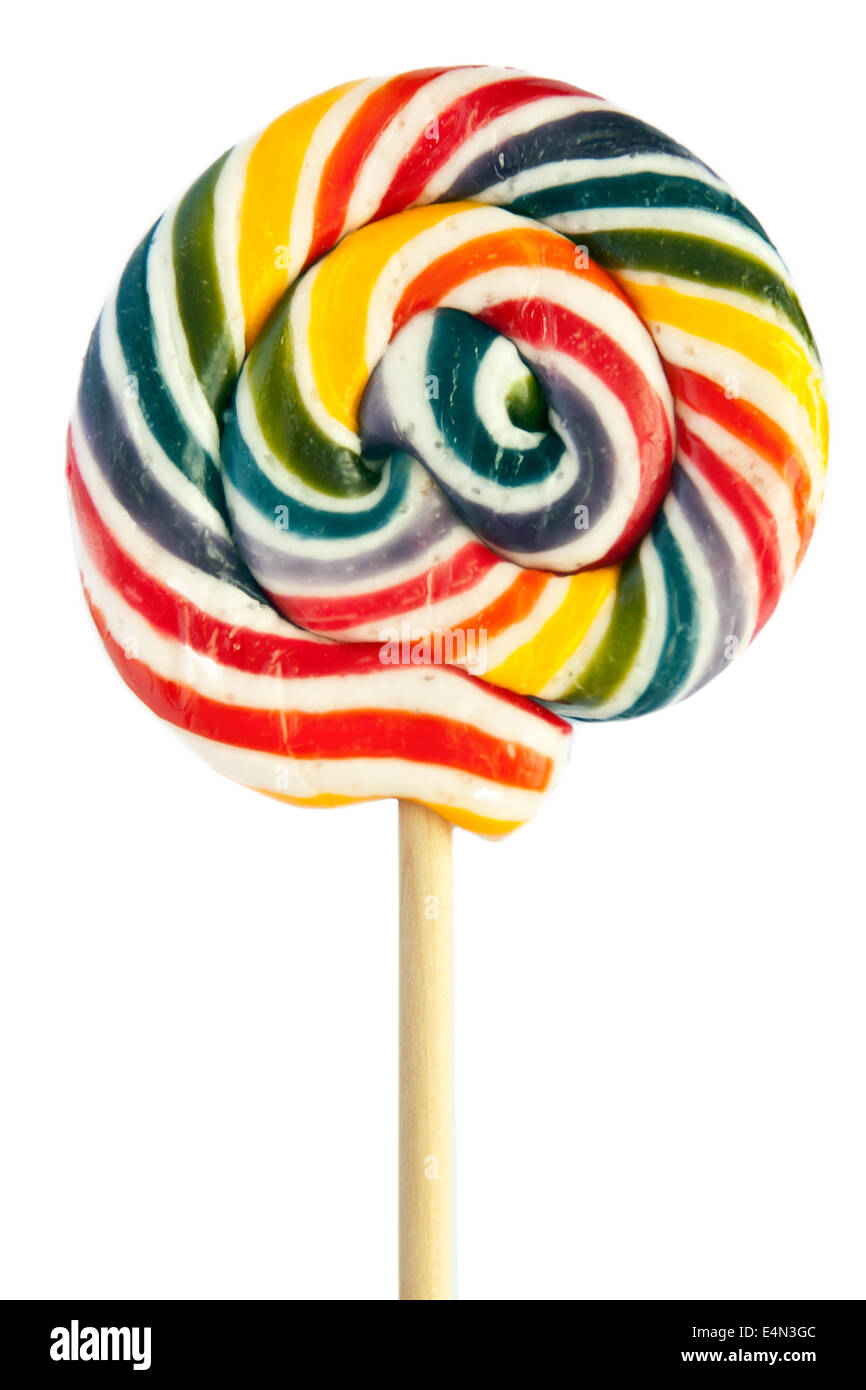 tasty colorful candies on a stick Stock Photo - Alamy