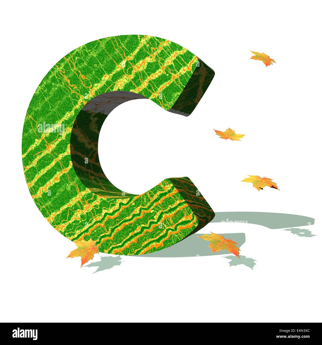 Green ecological C capital letter Stock Photo - Alamy