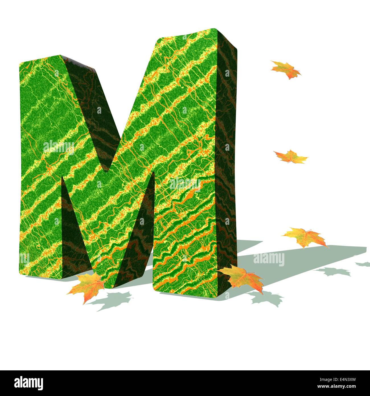Green ecological M capital letter Stock Photo - Alamy
