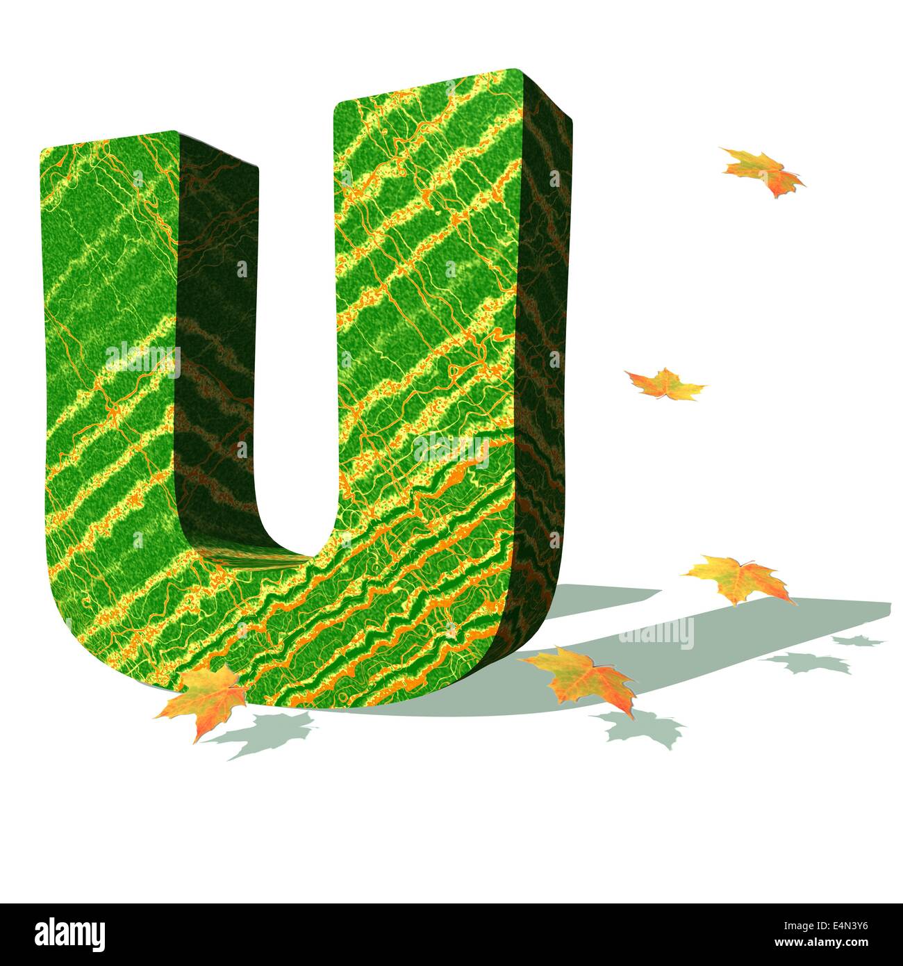 Green ecological U capital letter Stock Photo - Alamy