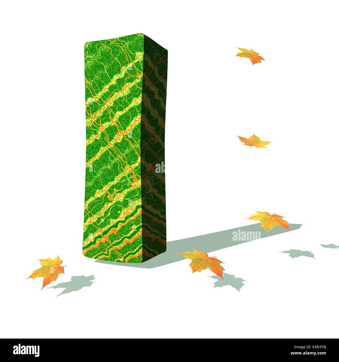 Green ecological I capital letter Stock Photo - Alamy