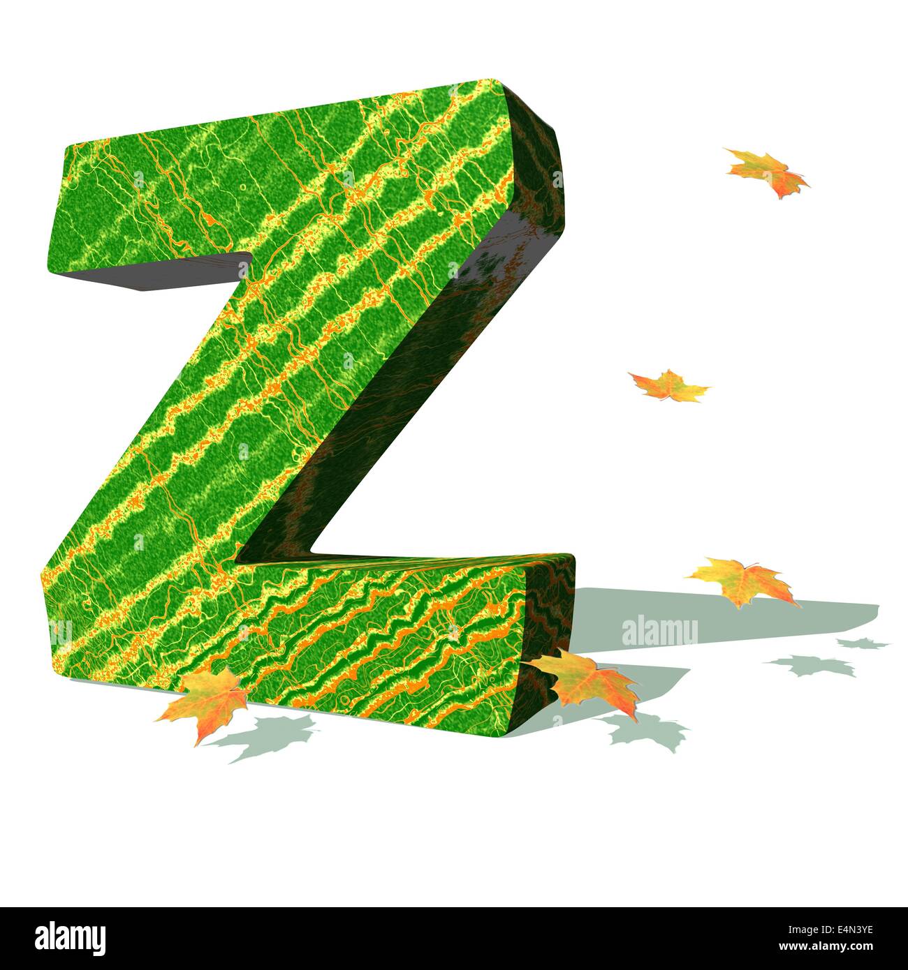 Green ecological Z capital letter Stock Photo - Alamy