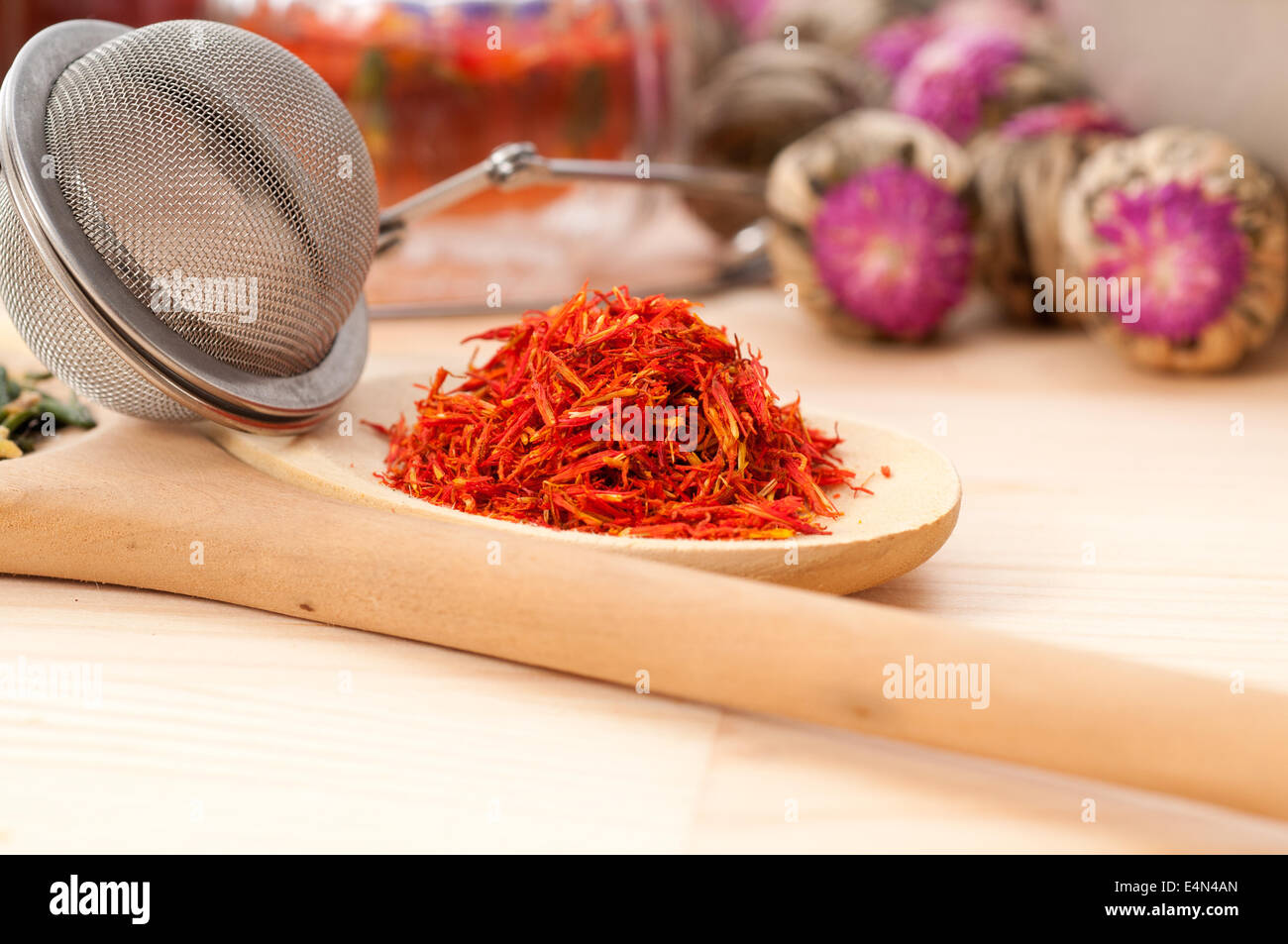 Herbal natural floral tea infusion with dry flower Stock Photo - Alamy