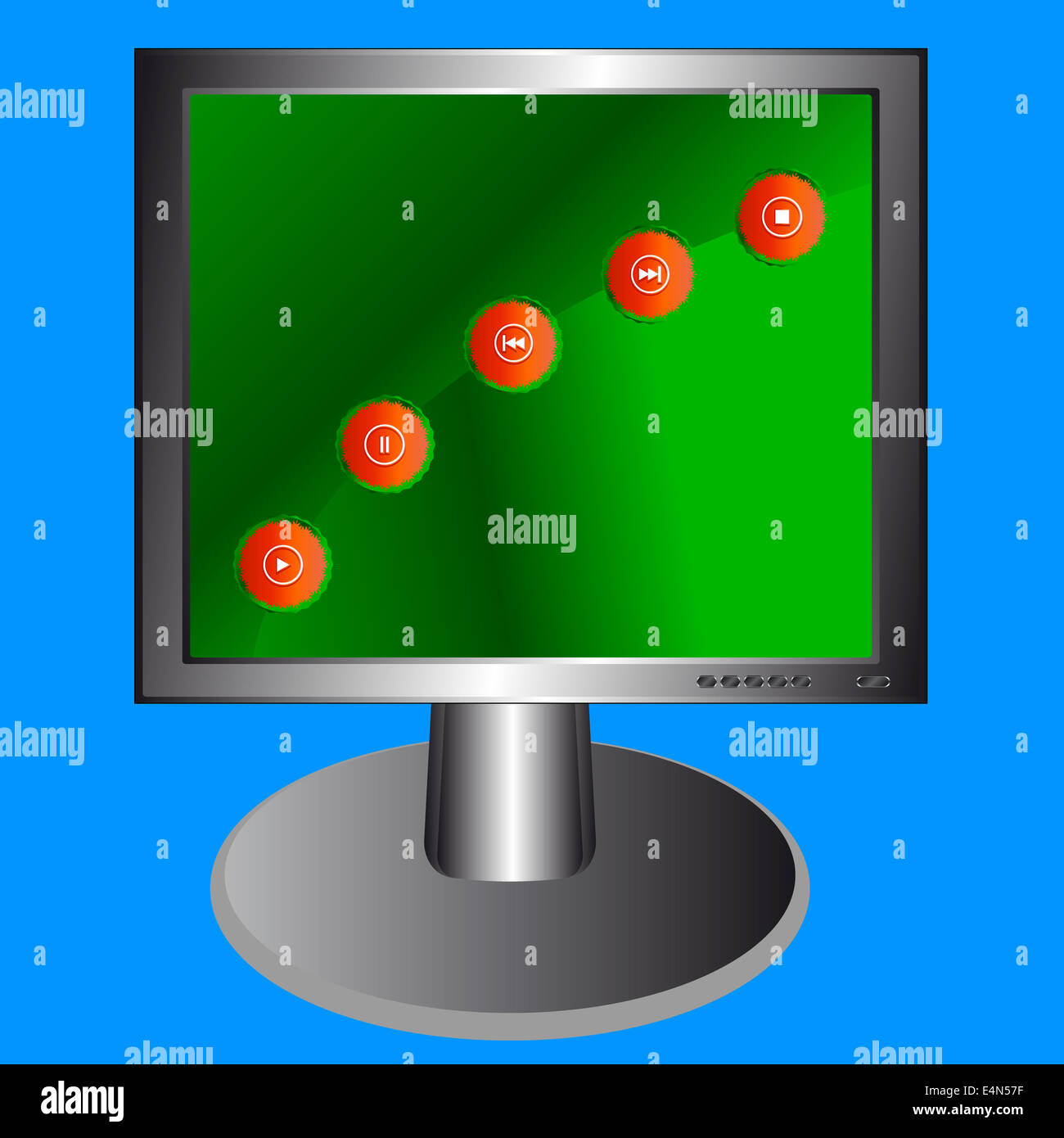 The monitor with icons Stock Photo - Alamy