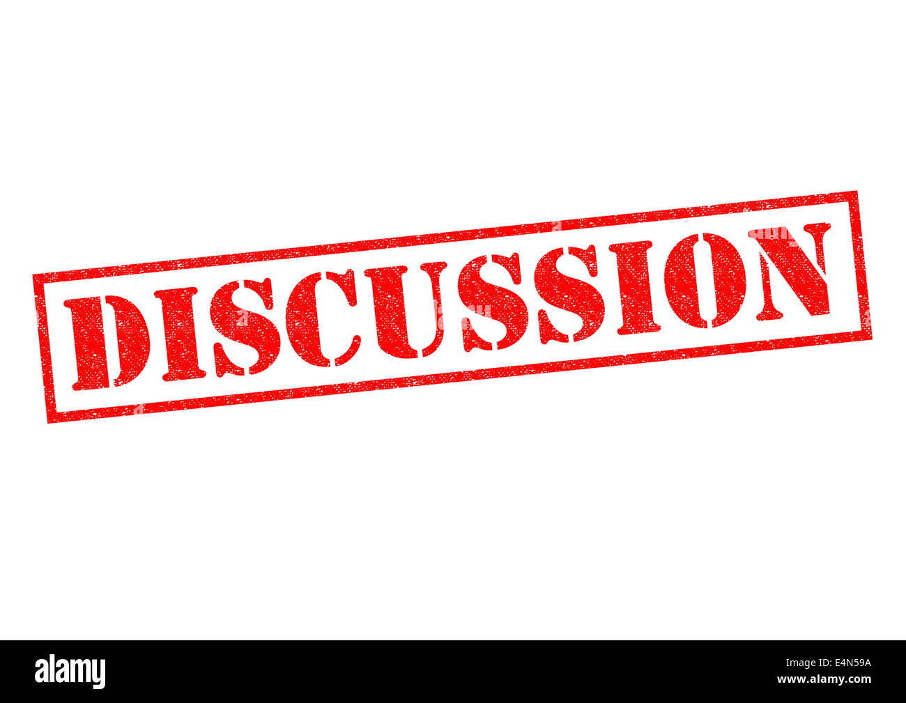 DISCUSSION red Rubber Stamp over a white background Stock Photo - Alamy