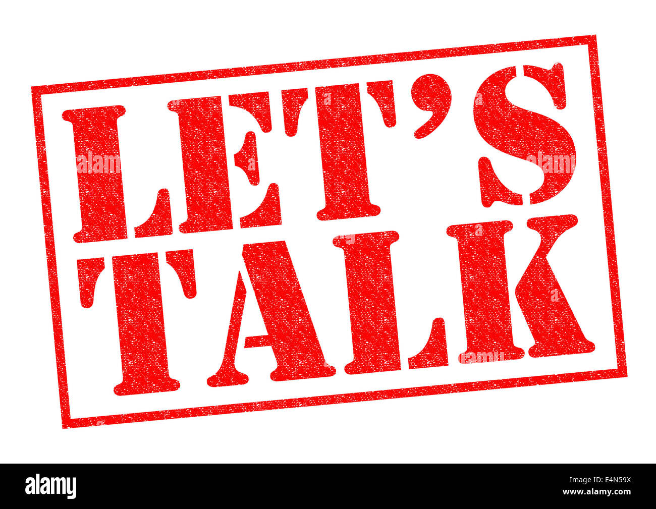 LET'S TALK red Rubber Stamp over a white background Stock Photo - Alamy