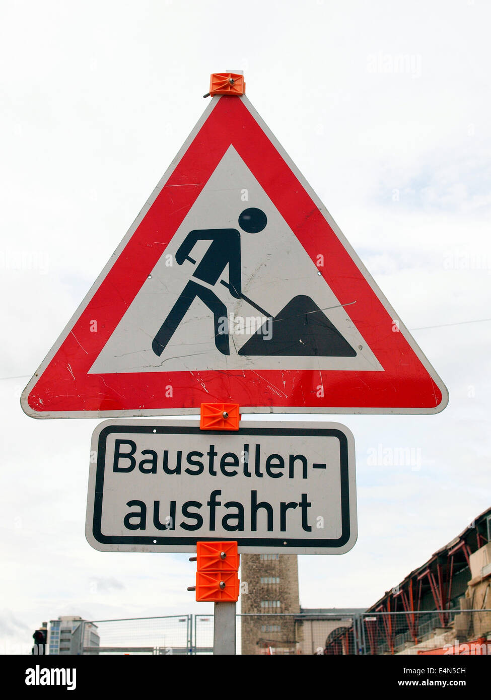 German road sign roadworks hi-res stock photography and images - Alamy