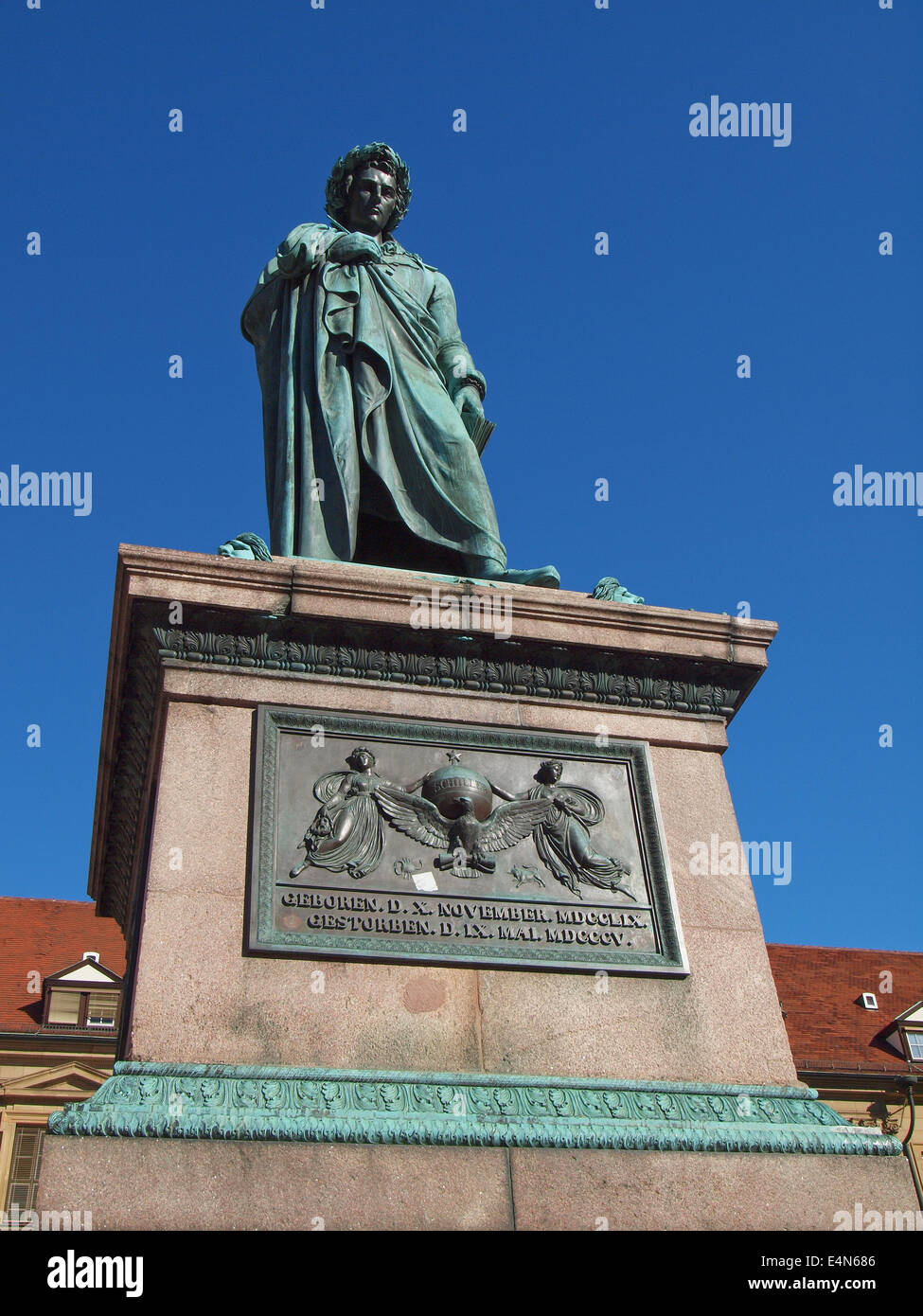 Schiller statue, Stuttgart Stock Photo - Alamy