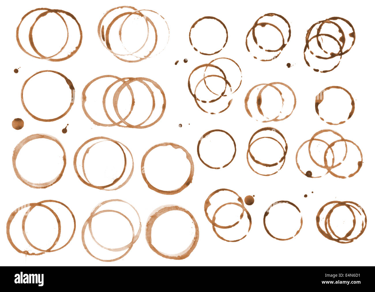 Brown stains of coffee collection Stock Photo - Alamy