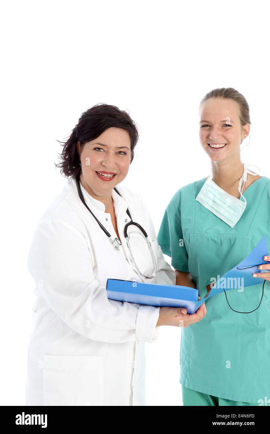 Smiling doctor and nurse Stock Photo - Alamy