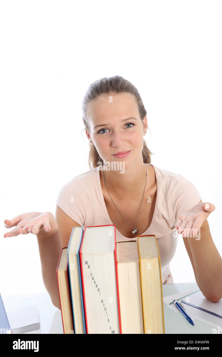 Distraught distressed student Stock Photo - Alamy