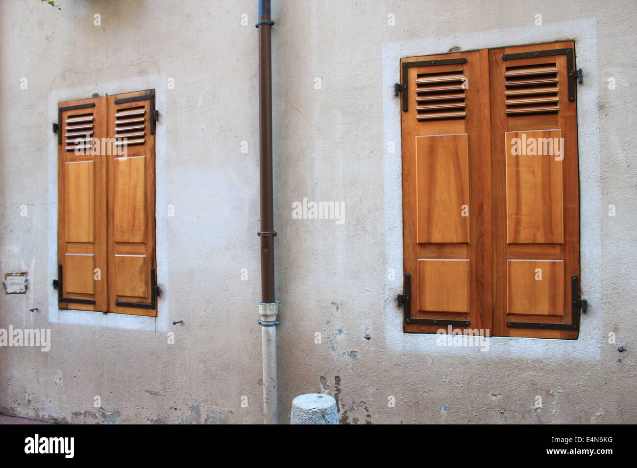 Closed wooden shutters Stock Photo - Alamy