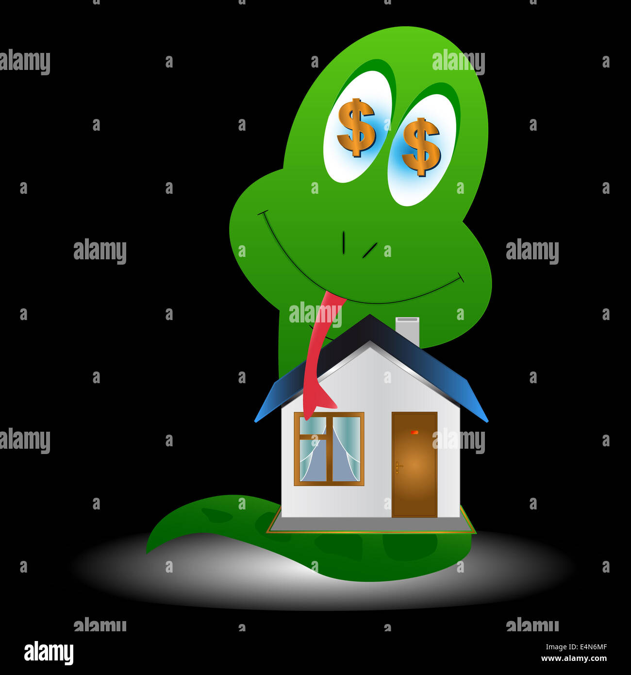 Snake and house Stock Photo - Alamy