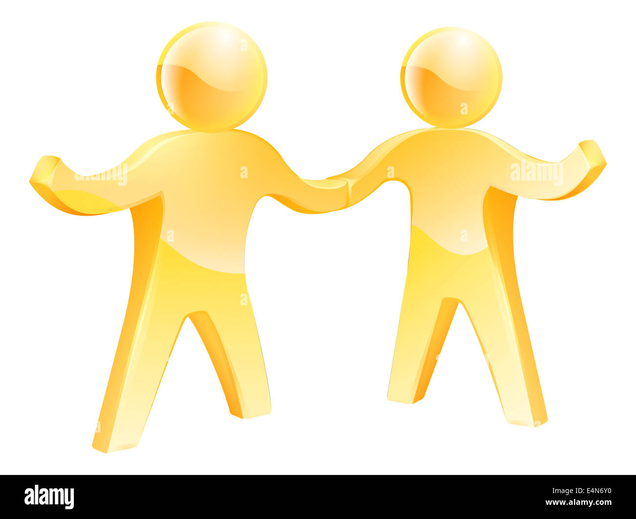 Two gold men doing a business handshake. Concept for partnership ...