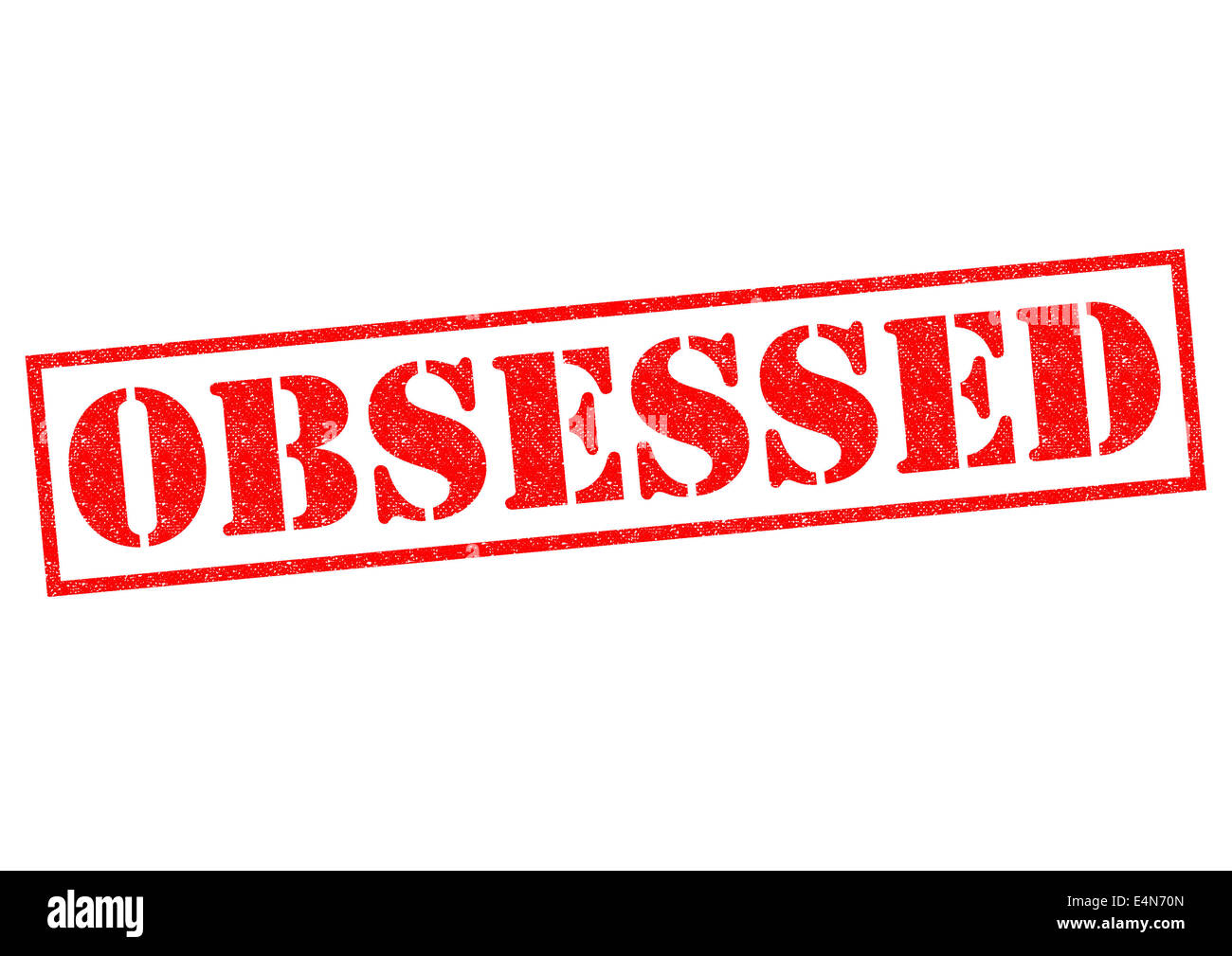 OBSESSED red Rubber Stamp over a white background Stock Photo - Alamy