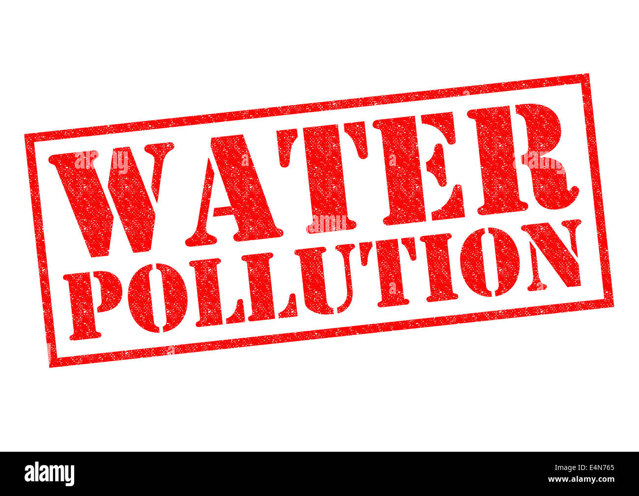 WATER POLLUTION red Rubber Stamp over a white background Stock Photo ...