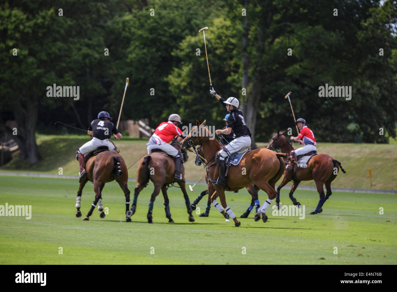 Polo match at Cowdray Park, Midhurst on 14-Jul-14 Stock Photo - Alamy