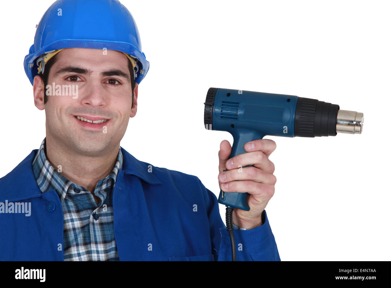 male worker and an electric screwdriver Stock Photo - Alamy