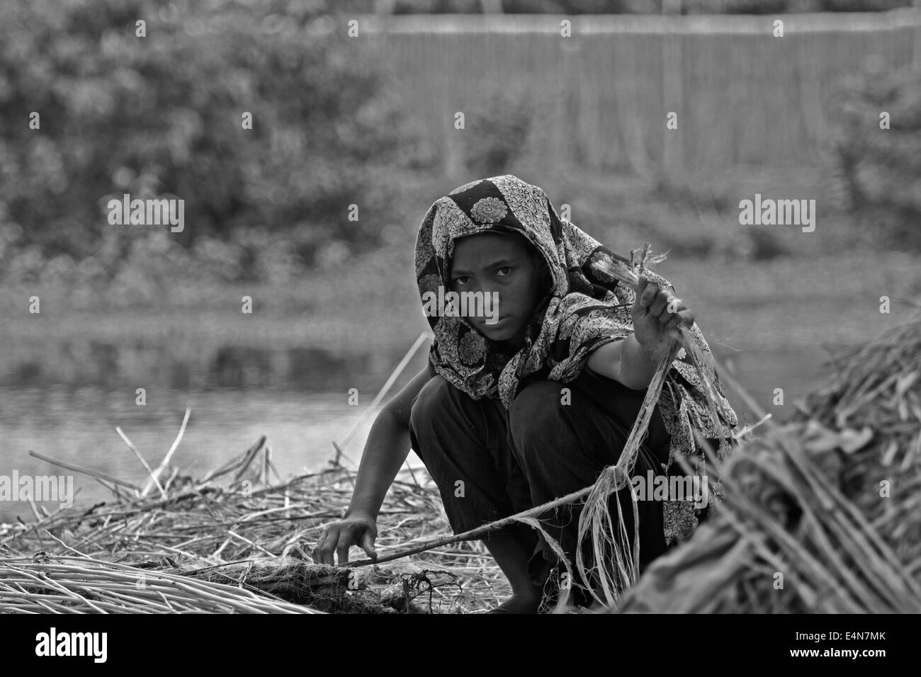 Processing of jute Black and White Stock Photos & Images - Alamy