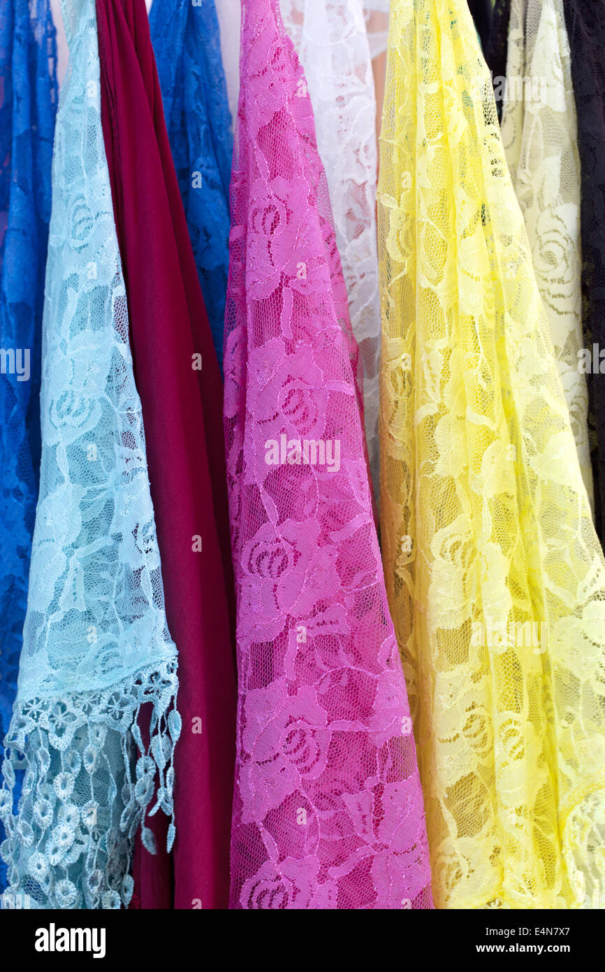 Burano lace scarf Stock Photo - Alamy