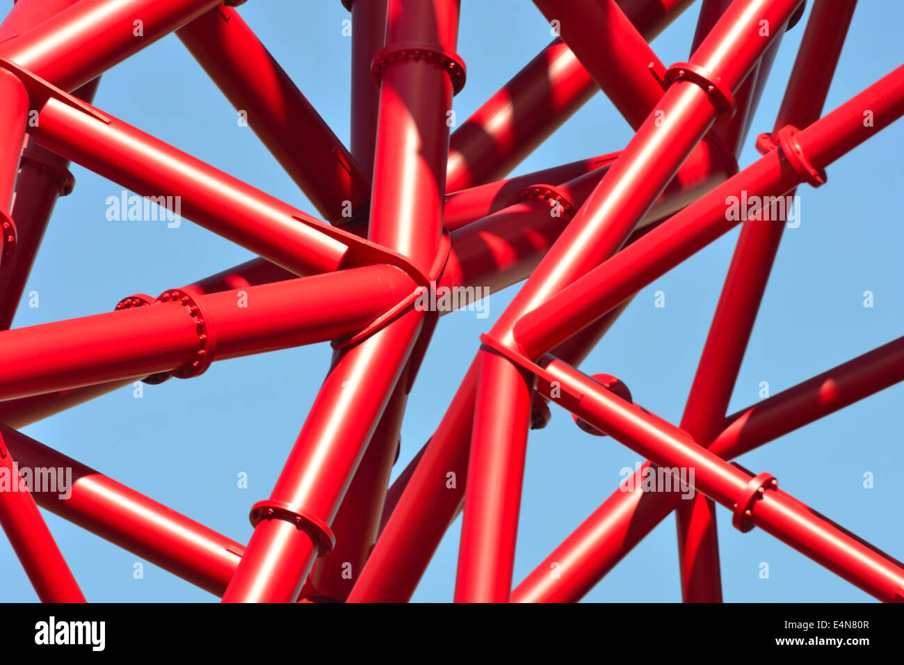 Red piping blue sky Stock Photo - Alamy