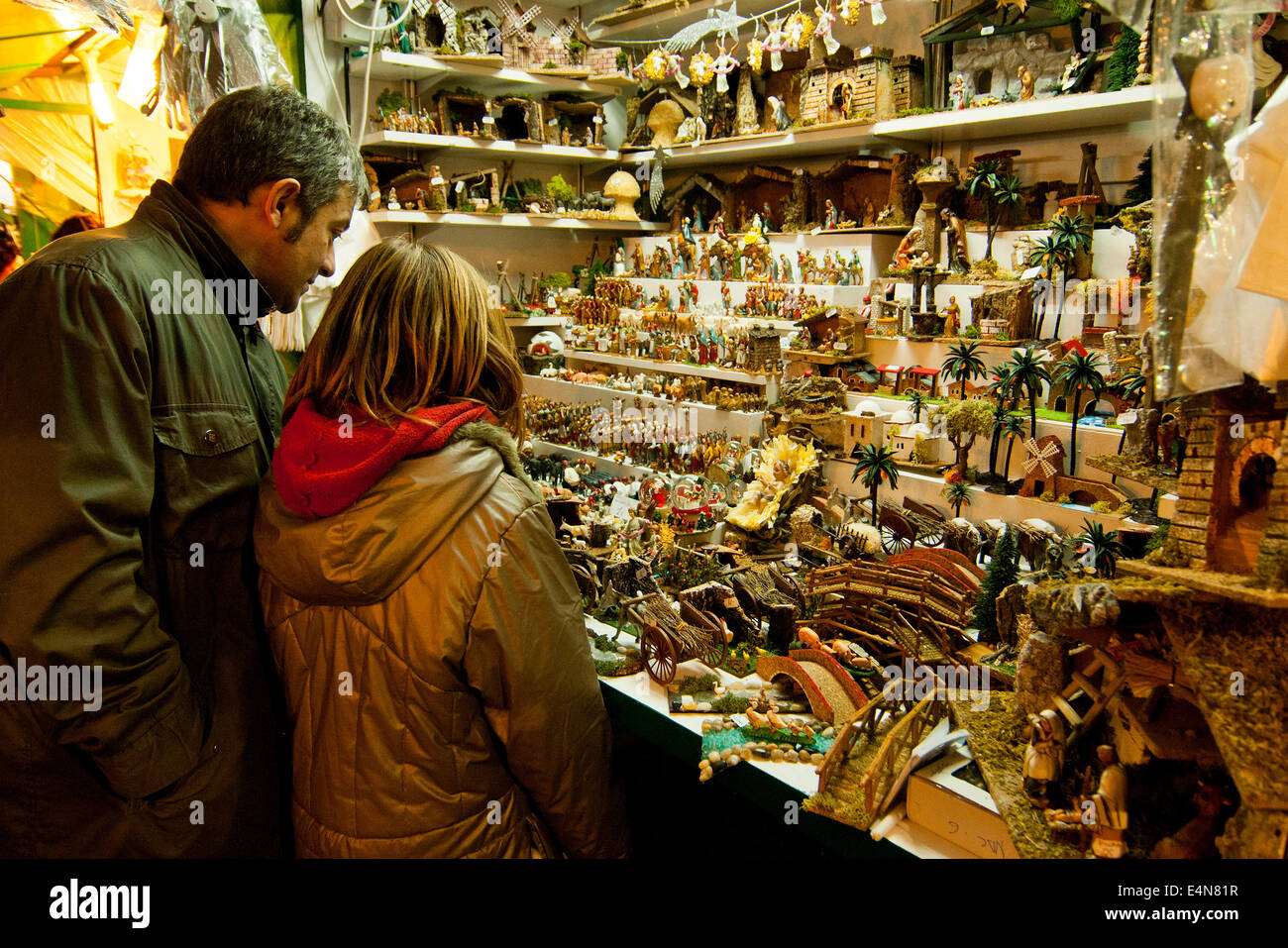 Fira de Santa Llucia (Christmas market) Barcelona.Catalonia.Spain Stock ...