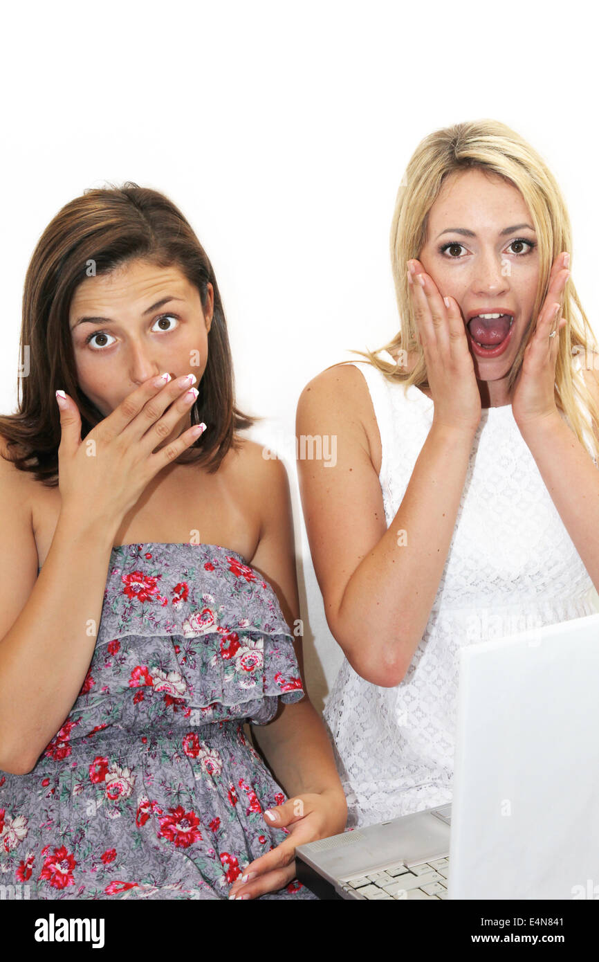 Two shocked women isolated hi-res stock photography and images - Alamy