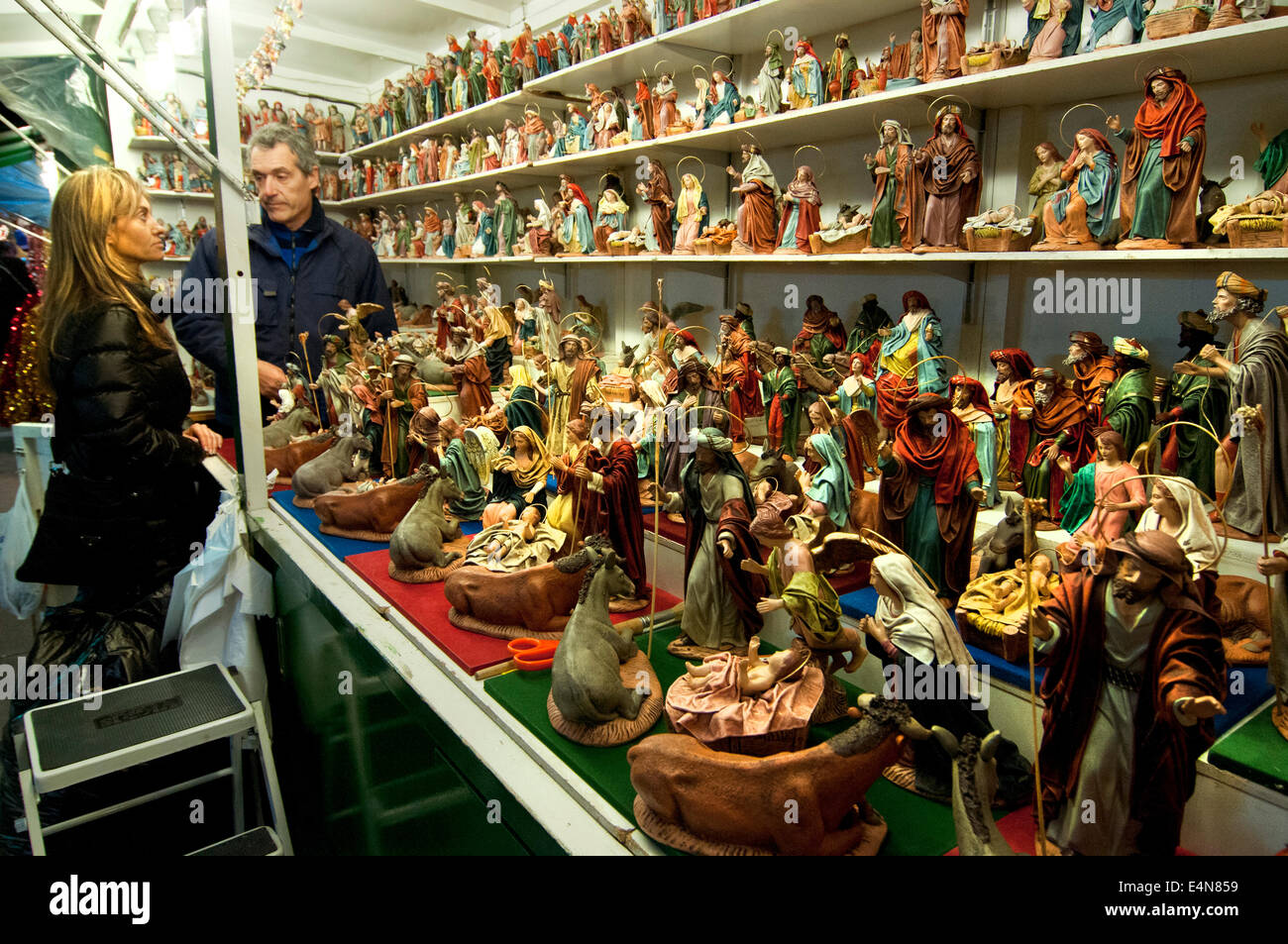 Fira de Santa Llucia (Christmas market) Barcelona.Catalonia.Spain Stock ...