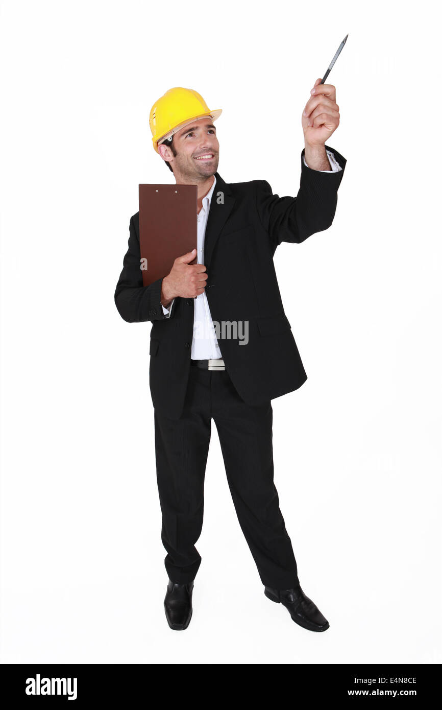 Inspecting a construction site Cut Out Stock Images & Pictures - Alamy