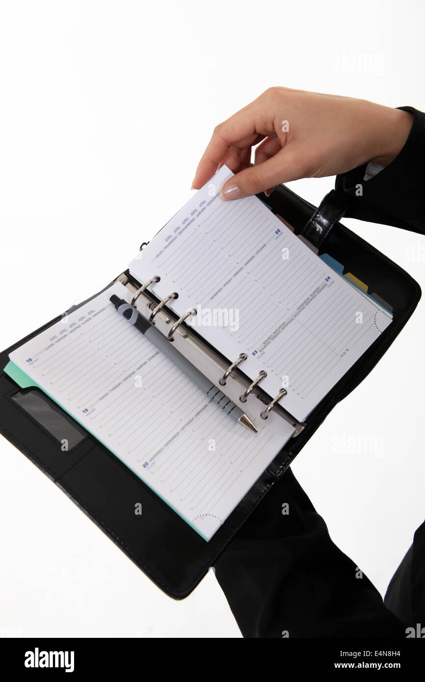 Planner flip through hi-res stock photography and images - Alamy