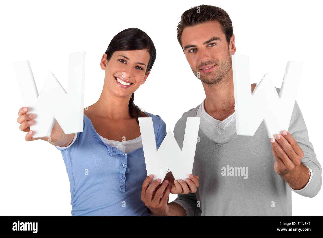 Man and woman with www initials Stock Photo - Alamy